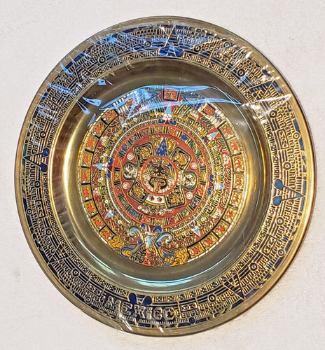 Decorative 8" Metal Aztec Calendar Sun Stone plate, Taller de Metales ...