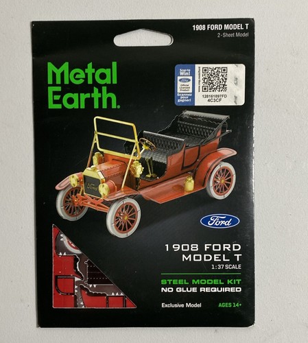 1908 Ford Model T Red/Gold COLOR MMS051C Metal Earth 3D Model Kit ...