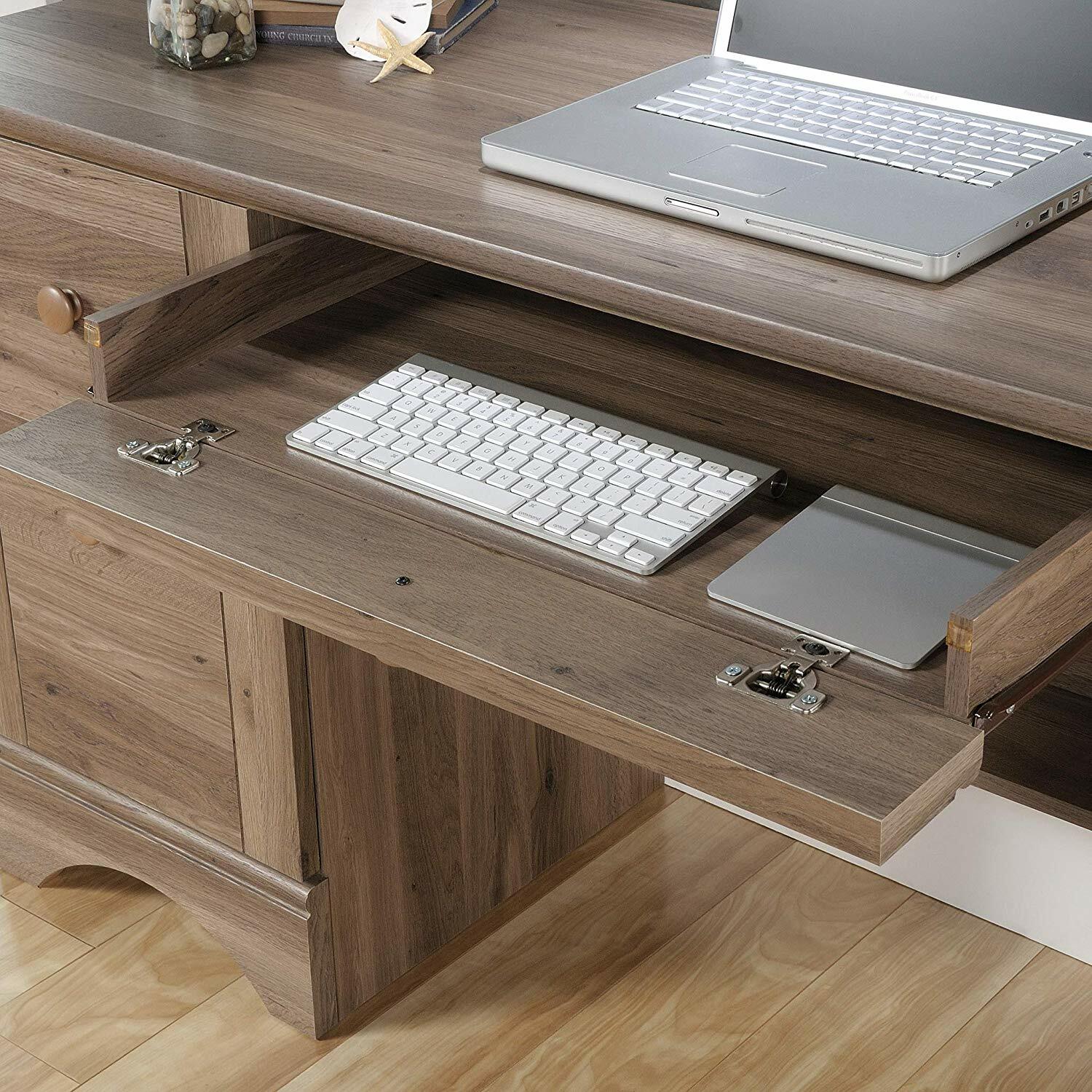 Salt Oak Wooden Computer Desk Home Office Laptop Table CPU Workstation ...