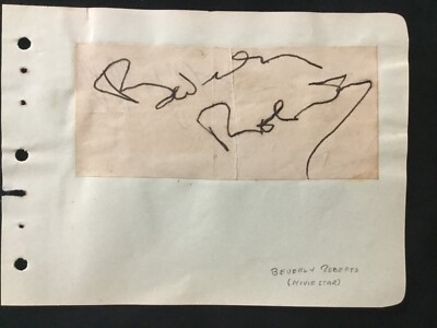 Beverly Roberts Actress Signed Cut Signature | eBay