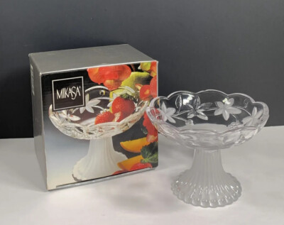 Mikasa Garden Terrace Footed Bon Bon Compote Glass Bowl Candy Dish 5.5 ...