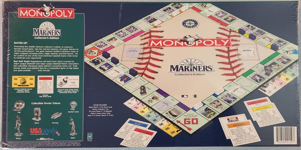 2001 Seattle Mariners Collector's Edition Monopoly. Shrink Wrapped ...