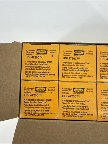 LOT OF 10 NIB HUBBELL HBL4720C TWIST LOCK PLUGS 15A, 125V HBL 4720C | eBay