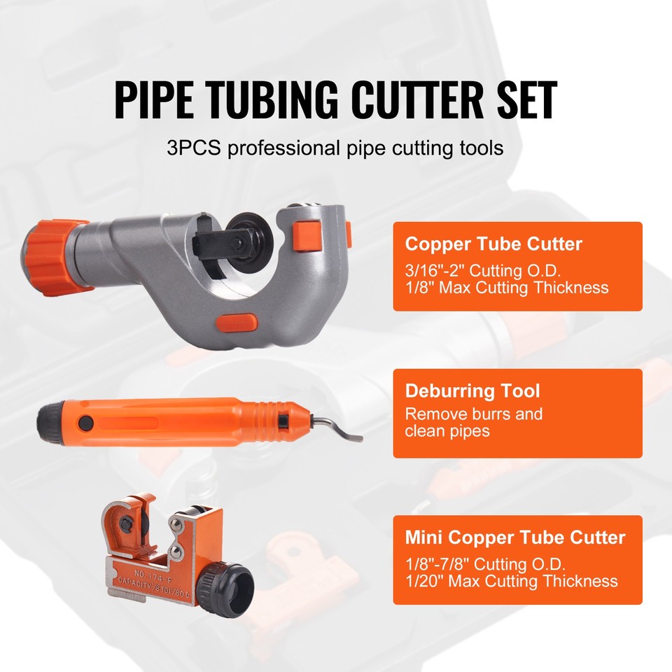 Uimoso 3PCS Tubing Cutter Set Copper Pipe Cutter Mini Tube Cutter ...