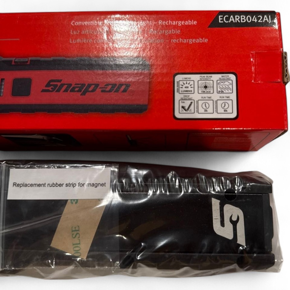 Snap-on ECARB042 AJ Red Cordless Rechargeable LED Work Light Flashlight ...