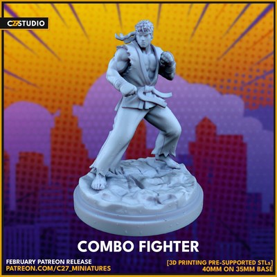 Ryu (Street Fighter) 40mm Scale Miniature | Crisis Protocol Proxy | C27 ...