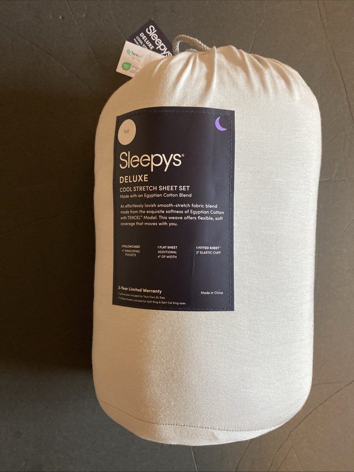 Sleepys DELUXE Cool Stretch Sheet Set, FULL, Dove Gray, NWT | eBay