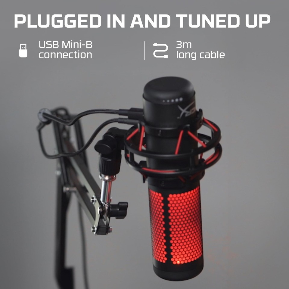 HyperX QuadCast USB Gaming Microphone | Anti-Vibration Shock Mount, 4 ...