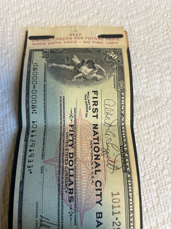 4-1969 First National City Bank Travelers Checks,Consecutive Numbers ...