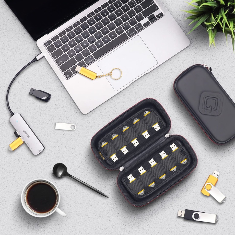 USB Drive Case Organizer Fits 20 Flash Thumb Drives USB Sticks Holder ...