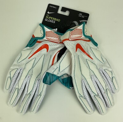 Men's Nike NFL Superbad Football Gloves Miami Dolphins Size XXXL 3XL | eBay