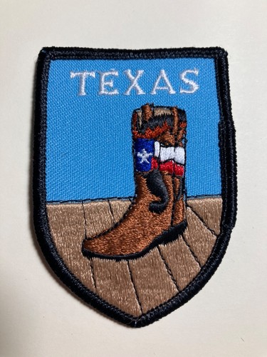 Vintage Texas Cowboy State Boot Culture Tourist Souvenir Travel Patch ...