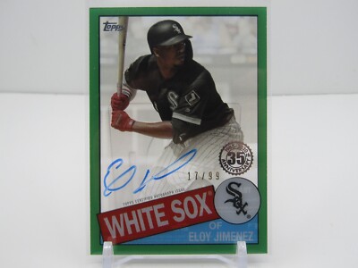 ELOY JIMENEZ 2020 TOPPS CLEARLY AUTHENTIC GREEN AUTOGRAPH AUTO #17/99 ...