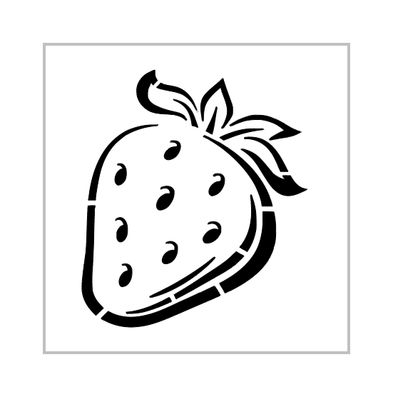 Strawberry Stencil 4 Inch Fruit Food Miniature DIY Craft Design Sheet ...