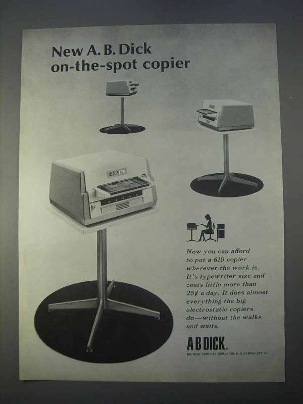 1966 A.B. Dick 610 Copier Ad - On-the-Spot | eBay