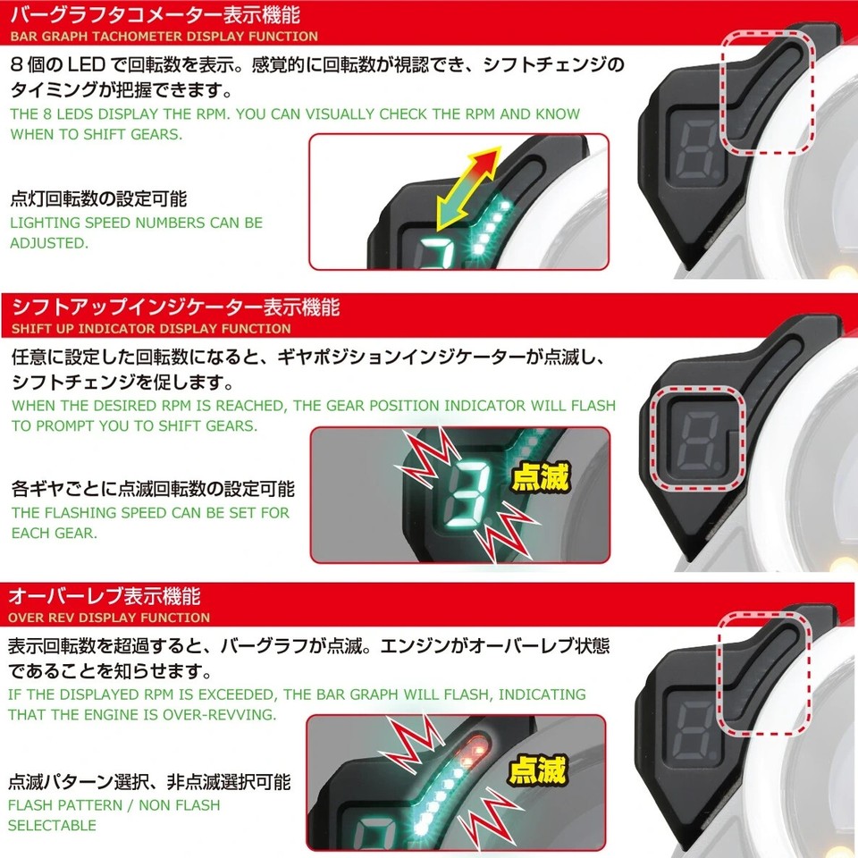 NEW! Kitaco #761-1300000 GEAR SHIFT POSITION INDICATOR Honda Monkey 125 ...