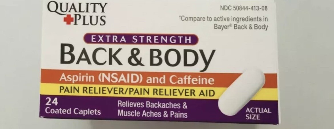 6 Bottles Quality Plus Extra Strength Back Body Pain Reliever 24 Coated ...