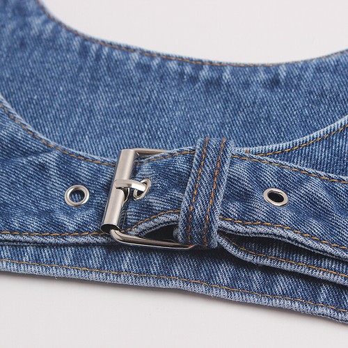 Women Adjustable Denim Body Harness Corset Belt Buckle Straps Decor ...