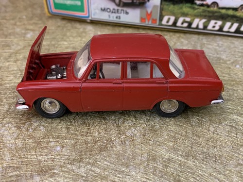 Vintage USSR Toy Collectable 1:43 Diecast Moskvich Sedan USSR Red. Made ...