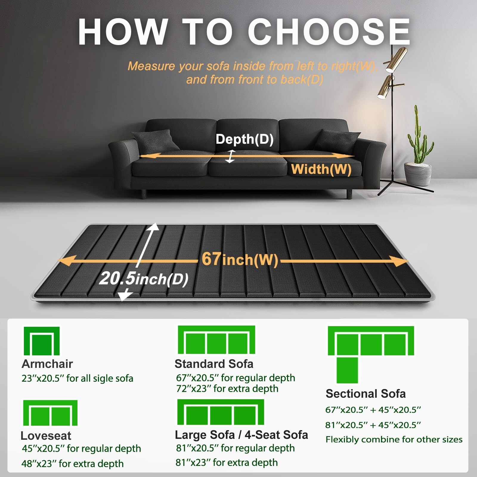 [Upgraded] Heavy Duty Couch Cushion Support for Sagging Seat 20.5''x67 ...