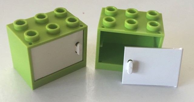 Lego Cupboard Container 2x3x2 Orange With White Doors X6 for sale ...