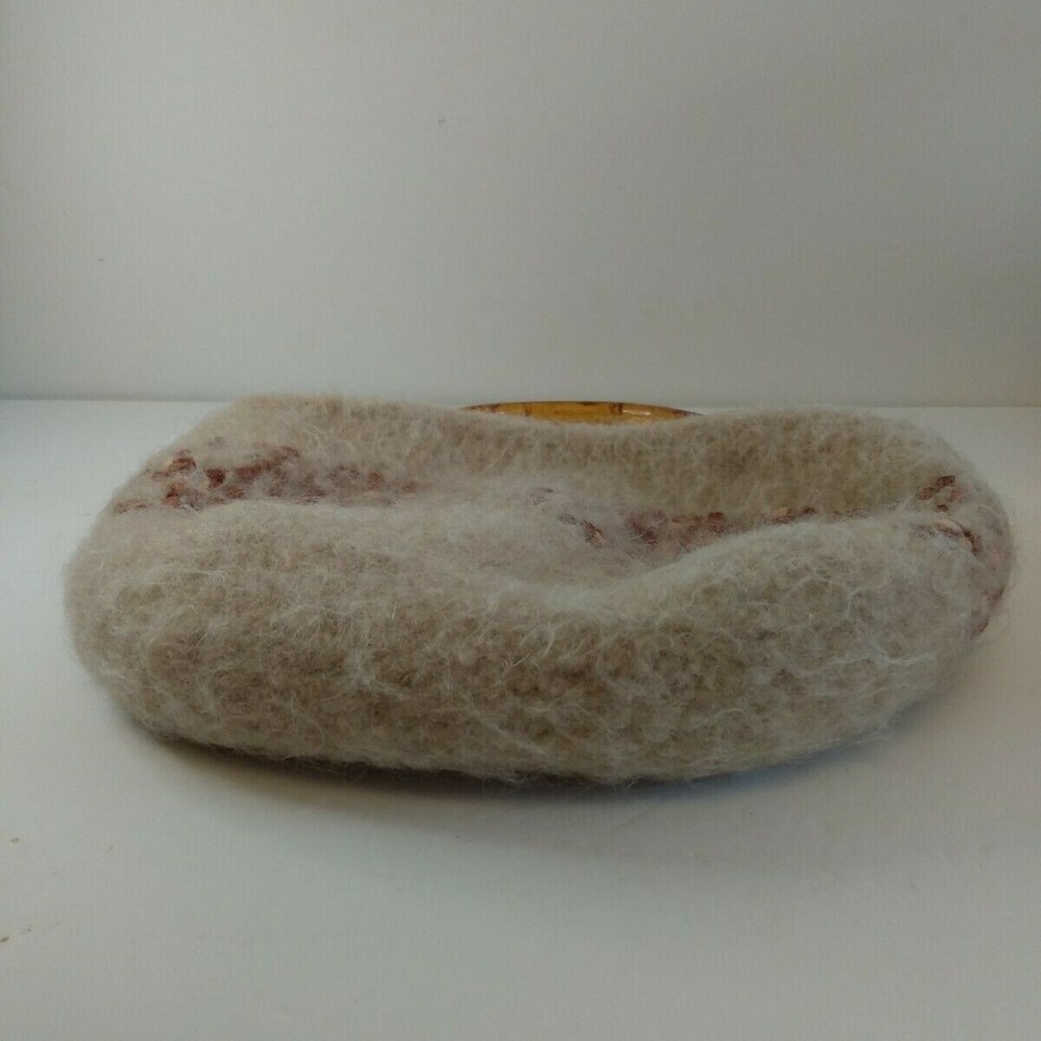 Handmade Felted Wool Handbag Light Camel Beige Acrylic Handle Boho Art ...