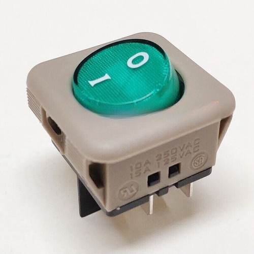 2PCS FOR PRONIC R2 Rocker Switch 15A 4 Feet Round Green Light Switch ...