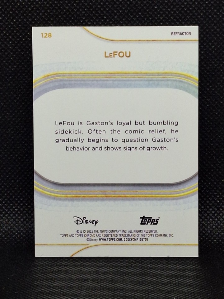 2025 Topps Chrome Disney LeFou Refractor #128 Beauty and the Beast ...