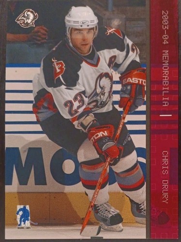 2003 - 2004 ITG Be A Player Chris Drury Memorabilia Ruby /200 #16 ...