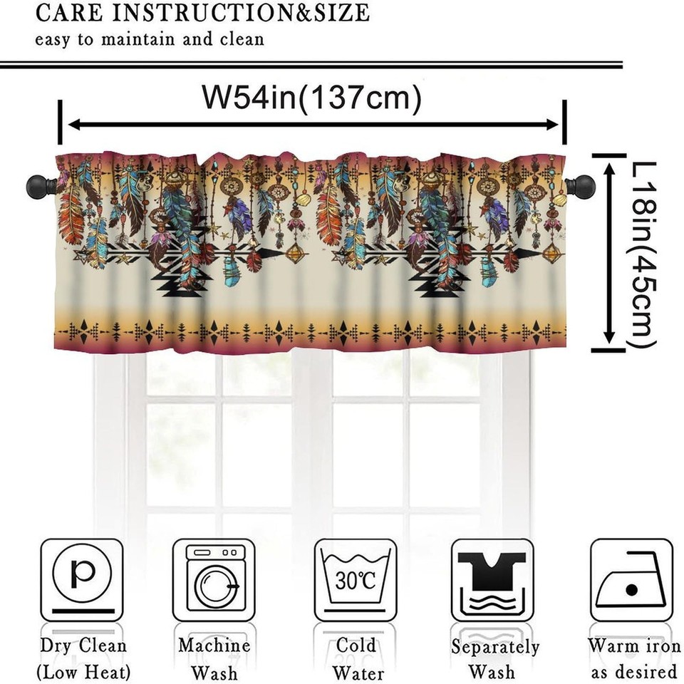 Aztec Native Valance Curtains For Kitchen,Southwestern Native Tribal ...