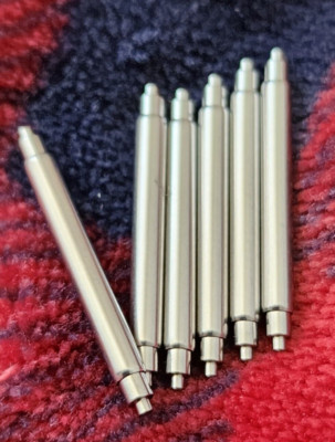 6 PC 24mm Seiko 2.5mm FAT Heavy Stainless Steel Spring Bars Non-Fringe ...