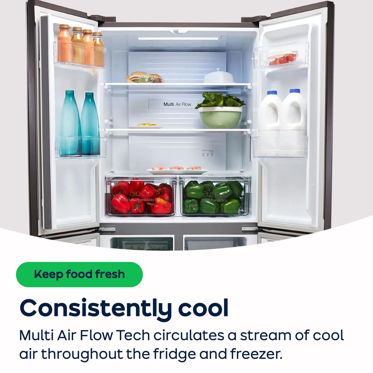 Fridgemaster MS83430ES 83cm Frost Free American Fridge Freezer Silver E ...