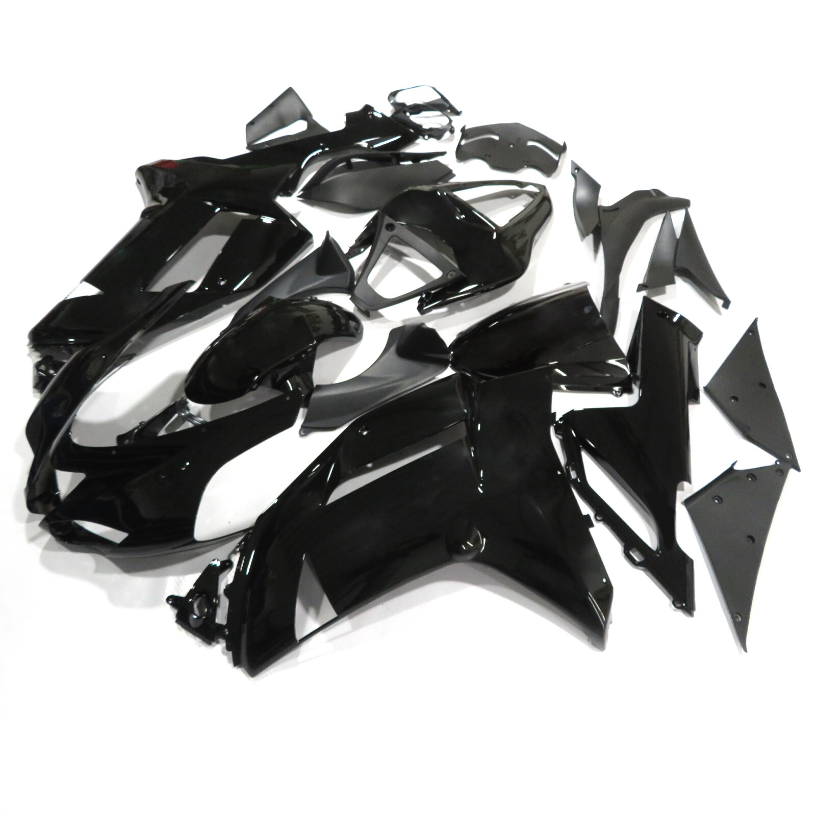 For Kawasaki Ninja ZX6R ZX600P 2007 2008 Fairing Glossy Black Bodywork ...