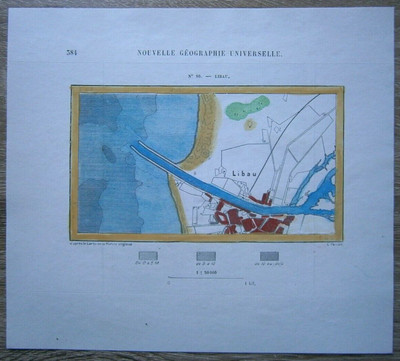 1880 Perron map LIBAU LIEPAJA, LATVIA, #80 | eBay