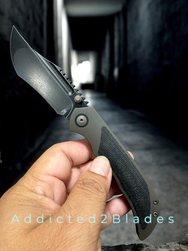 Merriken Knives Ultimatum Dark Bronze With Black Micarta Titanium Knife ...