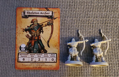 HEROQUEST: Jungles of Delthrak 2x SKELETON ARCHER Minis & Card NEW!! | eBay