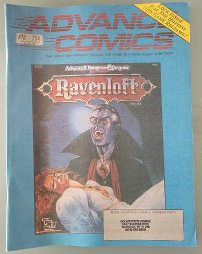ADVANCE COMICS #18 June 1990 PREVIEW MAGAZINE TSR AD&D RAVENLOFT COVER ...
