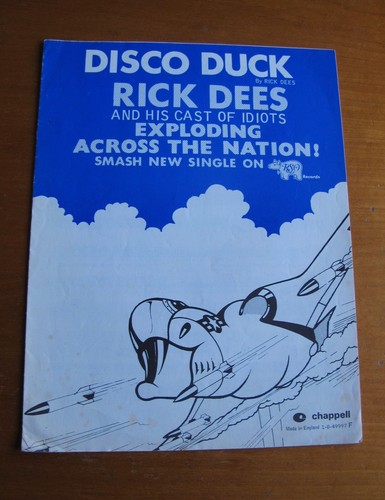 DISCO DUCK, Rick Dees & His Cast of Idiots, 1976 Vintage Sheet Music | eBay