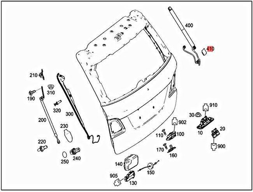 Genuine MERCEDES Gl Gle Left and right gas-operated spring Cover ...