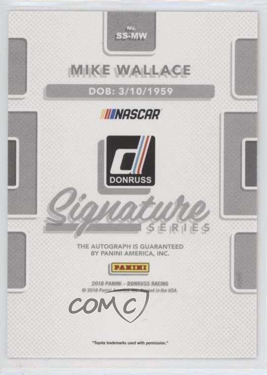 2018 Panini Donruss NASCAR Signature Series Mike Wallace #SS-MW Auto | eBay