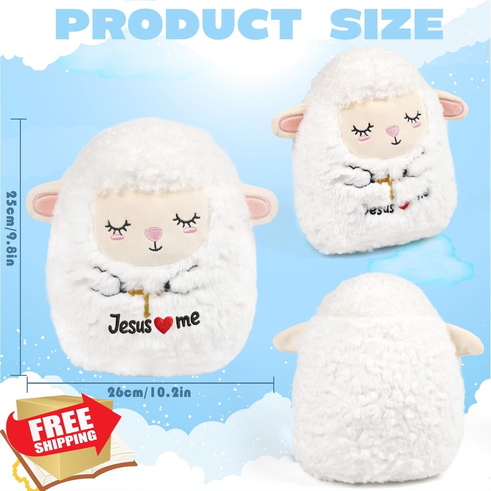 SEAOPOP Lamb Jesus Plush Toy, 8-Inch Christian Stuffed Animal for Kids ...