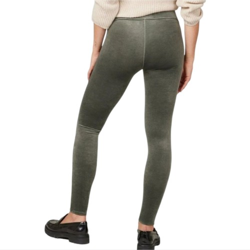 Spanx Velour Velvet Skinny Ankle High Rise Pants Dark Palm Women Size ...
