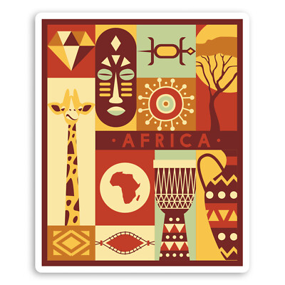 2 x 10cm Fun Africa Vinyl Stickers - Safari Travel Luggage Sticker ...