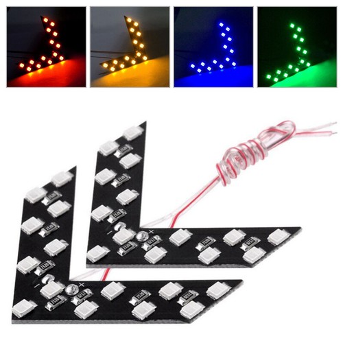 2x 14-SMD LED Arrow Lights For Car Side Mirror Turn Signal Blinker ...