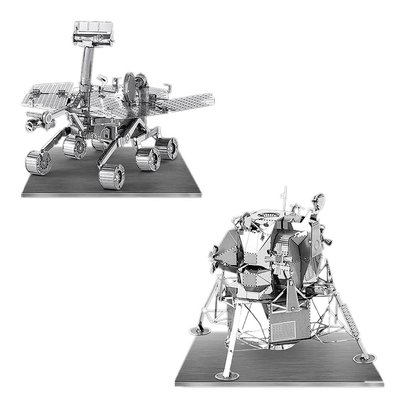 SET of 2 Metal Earth Apollo Lunar Module AND Mars Rover 3D Laser Cut ...