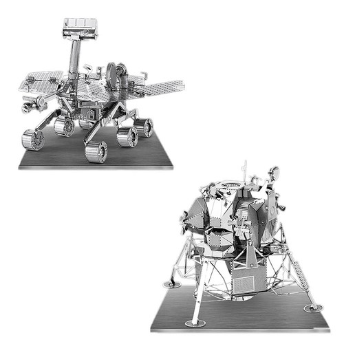SET of 2 Metal Earth Apollo Lunar Module AND Mars Rover 3D Laser Cut ...