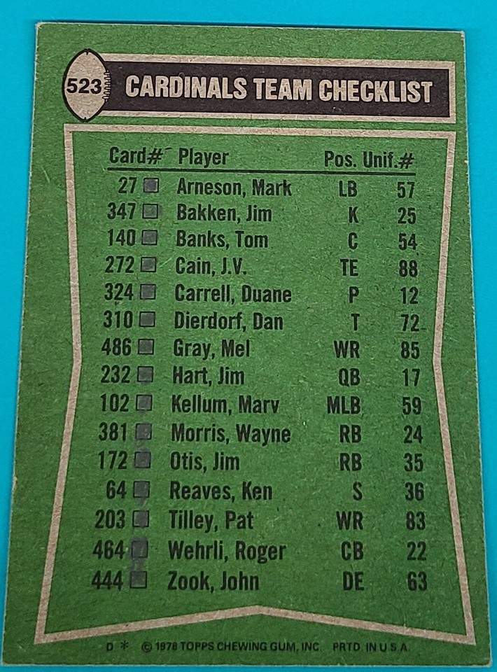 1978 Topps #523 Terry Metcalf / Mel Gray TL, CL Cardinals Football Card ...