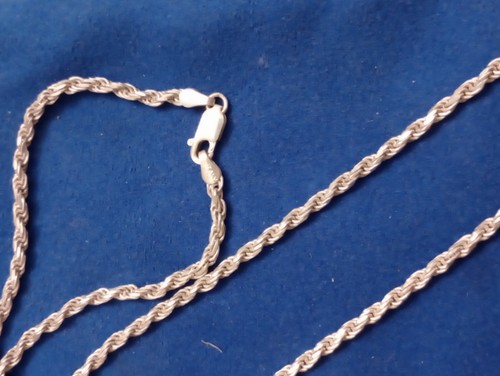 925 Sterling Silver 3mm Wide 20-in Long Rope Chain Necklace Free ...
