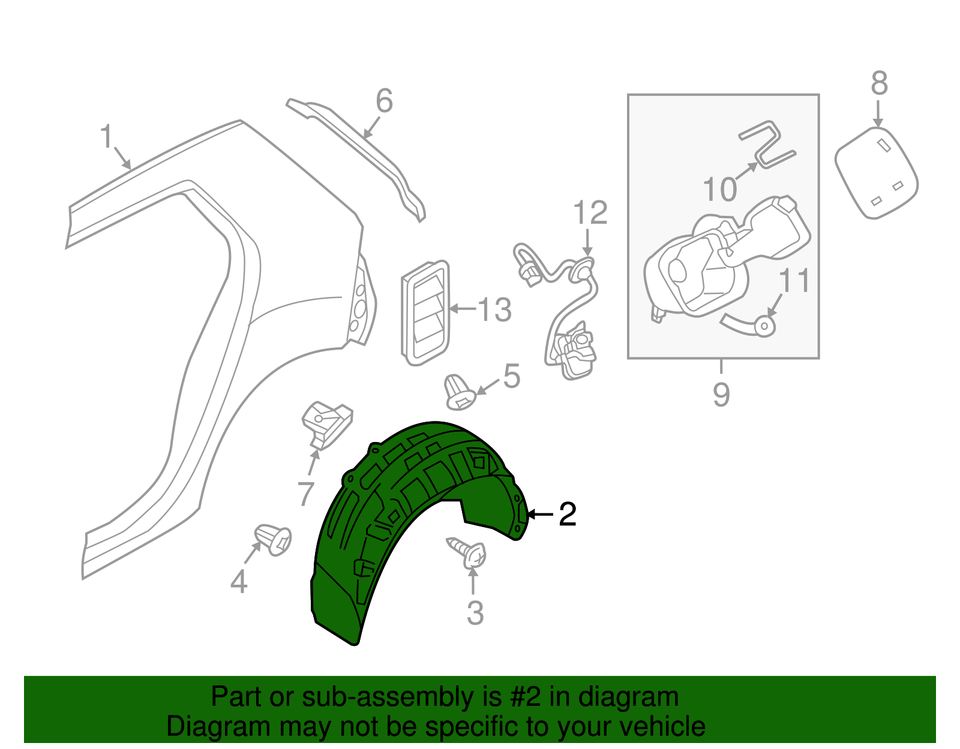 Genuine Volkswagen Quarter Panel Splash Shield 5G0-810-971-E | eBay
