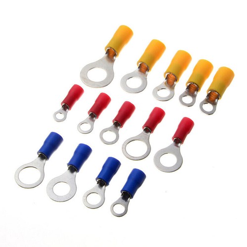 650PCS Assorted Insulated Ring Crimp Terminal Electrical Wiring ...